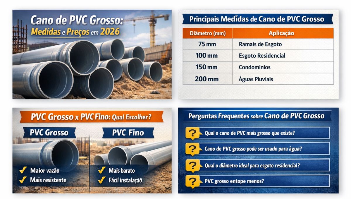 Cano PVC Grosso - Materiais e Construção | construdeia